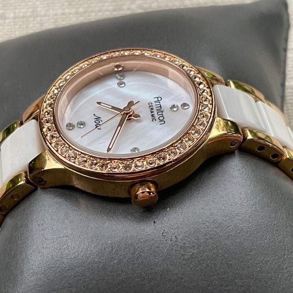 Armitron | Accessories | Armitron Ceramic Now Ladies Wristwatch Gold ...